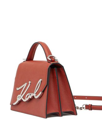 Karl Lagerfeld sac à bandoulière à plaque logo - Marron