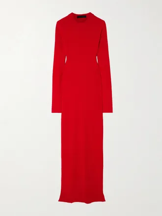 Proenza Schouler Lara Wandelbares Maxikleid Aus Boucl&eacute; Mit Cut-out - Rot