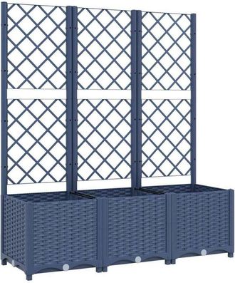 vidaXL Vidaxl - Jardini&egrave;re avec treillis gris fonc&eacute; 120x40x136 cm - PP r&eacute;sistant aux intemp&eacute;ries - Support pour plantes grimpantes