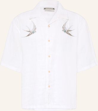 AllSaints Allsaints Resorthemd Oversized Fit Aus Leinen weiss
