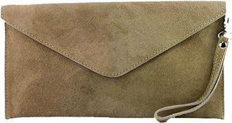 modamoda.de T151 Sac à bandoulière en daim pour femme Fait main en Italie, beige, s