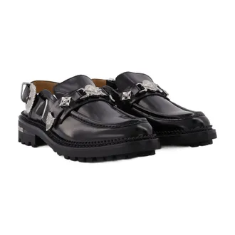 Toga Archives Womens Loafers Leather Black Calfskin Shoes