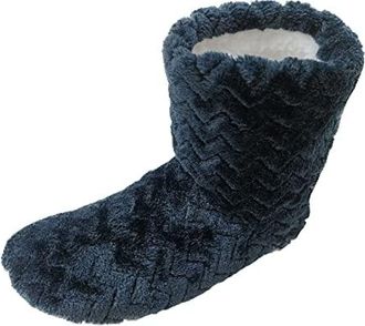 Generic cfpqv Pantoufles dhiver en peluche pour femme - Moelleuses et chaudes - Semelle l&eacute;g&egrave;re et antid&eacute;rapante - En velours c&ocirc;tel&eacute; - Talon enti&egrave;rement ferm&eacute; 