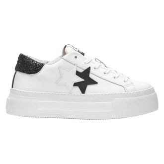 2Star Wei&szlig;e Ledersneaker mit Schwarzen Details - - Shoes - Damen - Wei&szlig; - 40 EU