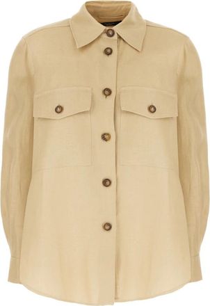 Max Mara Femme, Blouses et Chemises, Beige, Taille: 36 FR Wkipomposa Workwear Jacket