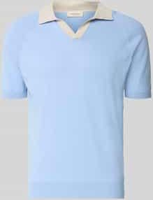 Gran Sasso Regular Fit Poloshirt mit V-Ausschnitt