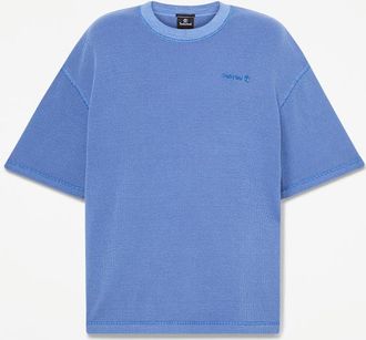 Timberland All Gender T-Shirt mit Waffelmuster in Blau, Blau, Gr&ouml;&szlig;e