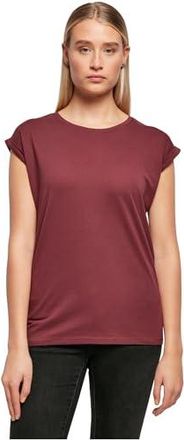 Build Your Brand Ladies Extended Shoulder Tee T-Shirt, Cerise, XXXL Femmes