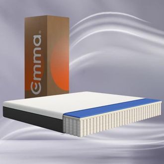 Emma Matelas Hybrid II Plus | Mousse à mémoire de Forme et Ressorts ensachés | 160x200 cm | Hauteur 25cm | Moyen-Ferme (H7) | Soutien à 7 Zones | Ergonomiq