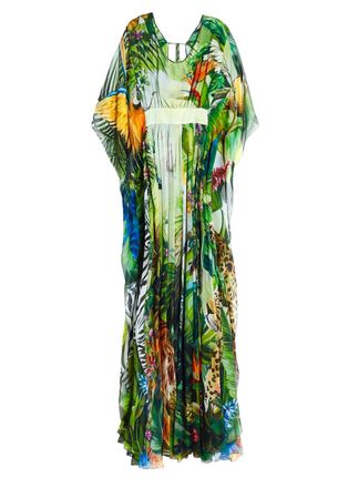 Dolce & Gabbana Printed Silk Chiffon Maxi Dress Size S