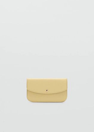 Mango Portefeuille rabat bouton vanille - Femme - Taille unique - MANGO