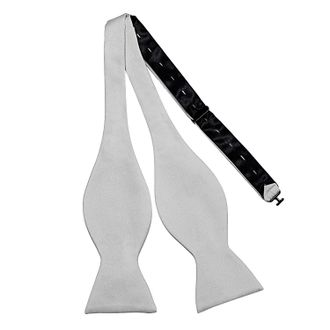 DonDon Herren Fliege zum Selberbinden Schleife Querbinder passend zu Anzug und Smoking - Silber-Grau