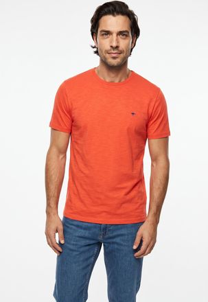 Fynch-Hatton T-Shirt FYNCH-HATTON, Herren, Gr. XXL, orange (tomato), Jersey, Obermaterial: 100% Baumwolle, unifarben, regular fit normal, Rundhals, gerader Abschlu