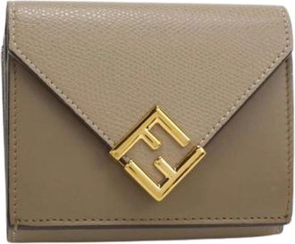 Fendi Portefeuille Tri-fold Pre-owned - Femme - Pre-owned - Beige - Taille: ONE Size