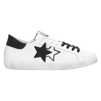 2Star 2Star, Homme, Chaussures, Blanc, Taille: 41 EU Baskets blanches en cuir avec détails en daim noir