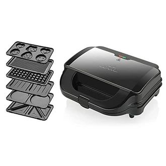 Eta Sandwichmaker 6 in 1 I Sorento Plus I Antihaftbeschichtung für leichte Reinigung ohne Anbrennen I 900 Watt I Waffeleisen, Grill und vieles mehr
