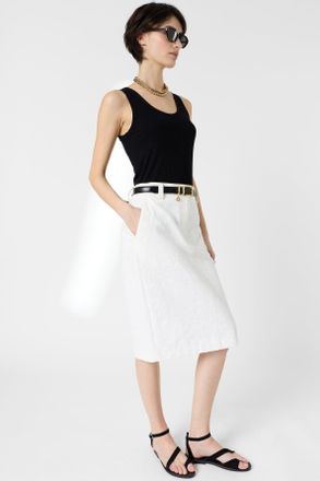 Gerard Darel Jupe droite en jacquard - JALILA - Blanc