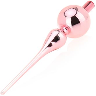 Com-Four Weihnachtsbaumspitze gl&auml;nzend - Christbaumspitze aus echtem Glas f&uuml;r Weihnachten - Tannenbaumspitze f&uuml;r den Christbaum (28cm - Lotus Glanz)