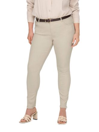 Only Carmakoma by Only Damen Jeans CARWILLY - Skinny Fit - Beige - Ecru - Plus Size, Gr&ouml;&szlig;e:46W / 34L, Farbvariante:Ecru 15284673