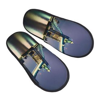Generic Pantoufles DH&ocirc;tel Le Tower Bridge De Londres De Nuit Lavables Pantoufles De Maison Chaud Chaussons Maison Pour Camping Int&eacute;rieur Chambre M