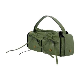 Acne Studios Womens Multipocket Calfskin Top Handle Bag Green
