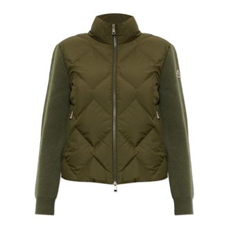 Moncler Strickjacke mit gesteppter Vorderseite - - Knitwear - Damen - Gr&uuml;n - S