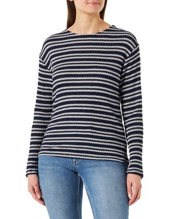 Only Damen ONLCODY L/S Back TIE TOP CS JRS Langarmshirt15287173,Night Sky/Stripes:lgm,XS