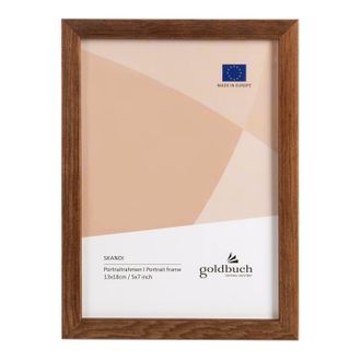 Goldbuch Bilderrahmen Skandi 13x18 cm, Einzelrahmen aus Echt Holz, Portraitrahmen zum Stellen, Holzrahmen mit Wandhalterung, Foto Rahmen, Frame braun, 90 0593
