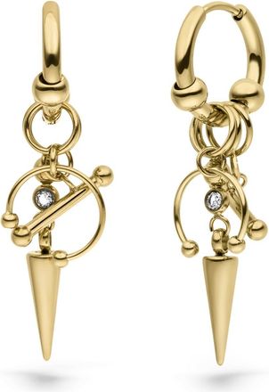 Liebeskind BERLIN Urban Chic Ohrring - Creole aus Edelstahl - IP Gold - 3,8 cm - Scharnierverschluss - wasserfest & hautfreundlich