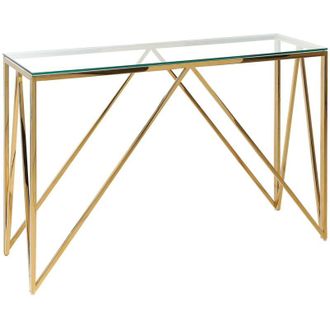 Beliani Konsolentisch WESO Sicherheitsglas Gold