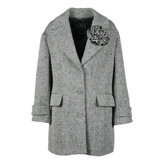 Ermanno Scervino Femme, Manteaux, Gris, Taille: 36 FR Manteau Crois&eacute;