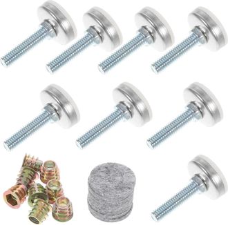 NUOBESTY 10 Sätze Verstellbare Möbel nivellierfüße Basis Gewinde Robuste Höhenverstellbare Möbelbeine für Tische Schränke Sofas Schwerlastfähig Flexible Bodena