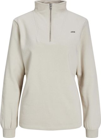 Jack & Jones Jack & Jones Damen Jxabbie RLX Ls Half Zip Sweat SWT Noos Sweatshirt, Moonbeam/Print:Black Jjxx Logo, XS