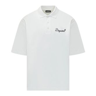 Dsquared2 Signature Tennis Fit Polo - - Tops - Herren - Wei&szlig; - 2XL