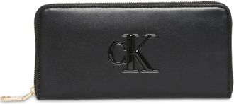 Calvin Klein Femme, Accessoires, Noir, Taille: ONE Size Raised Long Zip Around