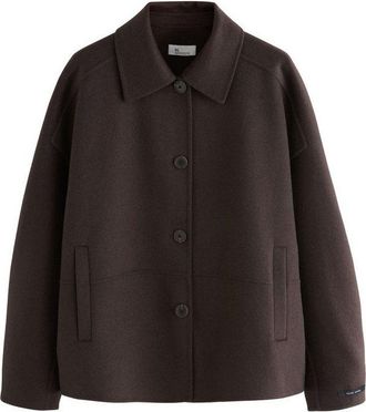 Next Wolljacke Handgenähte Jacke mit durchgehender Knopfleiste (1-St)