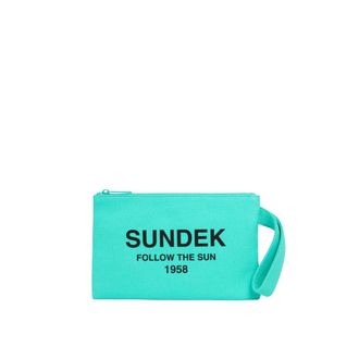 Sundek Pochette Min con Scritta - - Bags - Damen - Gr&uuml;n - ONE SIZE