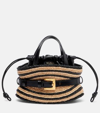 Balmain Tasche mit Henkel in Raffiabast-Optik