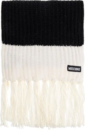 Moschino écharpe nervurée à franges - Noir