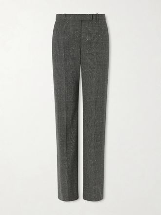 Alexander McQueen Pantalon Droit En Laine Prince-de-galles - Gris