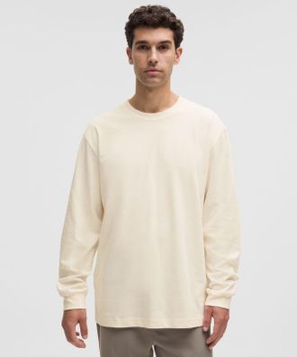 lululemon Langarmshirt aus schwerem Baumwolljersey f&uuml;r M&auml;nner - Gr&ouml;&szlig;e XL in Coconut Ivory