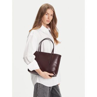 Calvin Klein Handtasche Calvin Klein Emblem Aop Small Tote LV04F3267G Dunkelrot