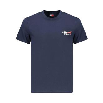 Tommy Hilfiger Homme, Tops, Bleu, Taille: 2XL T-shirt ras du cou en coton
