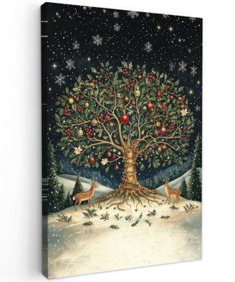 MuchoWow &copy; Weihnachtsdeko Leinwandbilder 40x60 cm Wall Art Decoration Bilder Weihnachtsgeschenke f&uuml;r die Wand Deko Canvas Painting Wanddekoration Wohnzimmer Pa