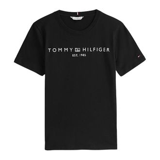 Tommy Hilfiger Femme, Tops, Noir, Taille: 38 FR T-shirt Logo Col Rond Coupe Standard