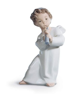 Lladro Figur Fl&ouml;tespielender Engel. Engel. Porzellan