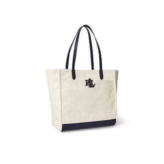 Ralph Lauren Dunkelblaue Cameryn Canvas-Einkaufstasche - - Bags - Damen - Wei&szlig; - ONE SIZE