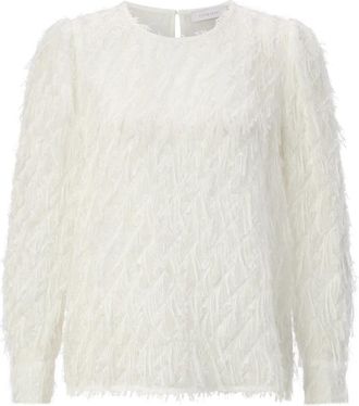 Rich & Royal Fringe Blouse - - Blouses & Shirts - Damen - Wei&szlig; - L