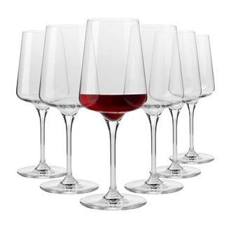 Krosno Verres à vin rouge | Design élégant | Lot de 6 | 500 ml | Collection Infinity | Idéal pour la maison, les restaurants et les réceptions | Compatible l
