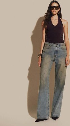 Lioness Top Model Jeans mit lockerem Bein in Stone Blue-Waschung-Blau